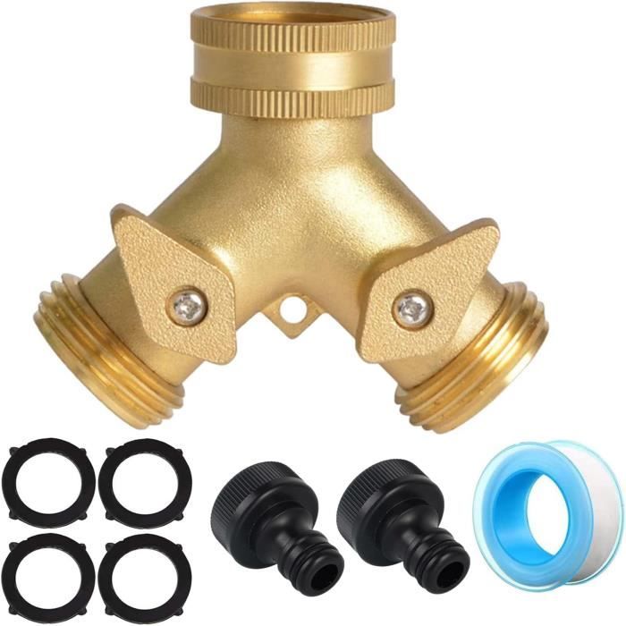 2 Voies Robinet Laiton Distributeur De Jardin, Splitter De Tuyaux D ...