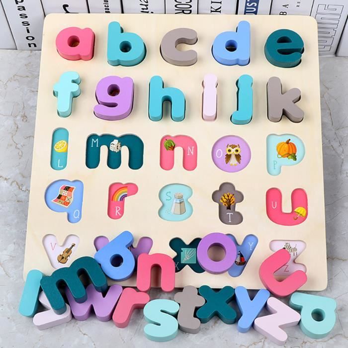 CASSE-TETE Alphabet Puzzle Set, WOOD CITY ABC lettres et chiffres pour ...