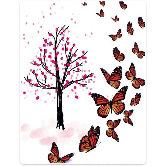 Couverture en polaire avec motif papillon,impression numérique en fourrure fuax,Coton mélangé ...