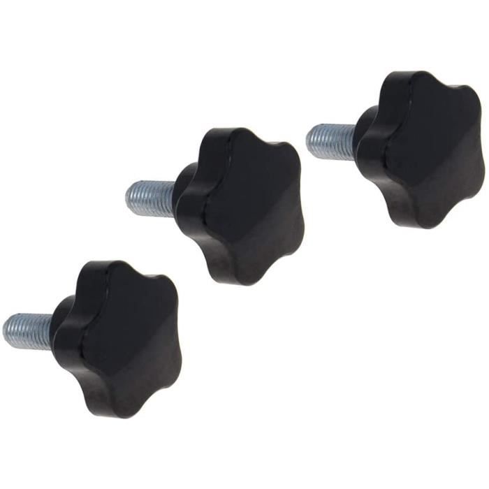 Lot de 3 M12x30 Poignée de Serrage à Filetage Femelle, Boutons étoiles ...