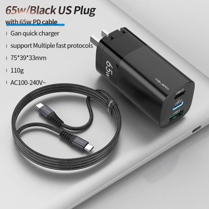 Chargeur rapide USB type c PD 65-45-18-30W, 4.0-3.0, pour Iphone 12 Pro ...