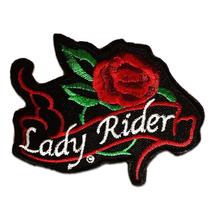 Lady Rider Biker - Ecusson thermocollant patches appliques, Taille: 9 x ...