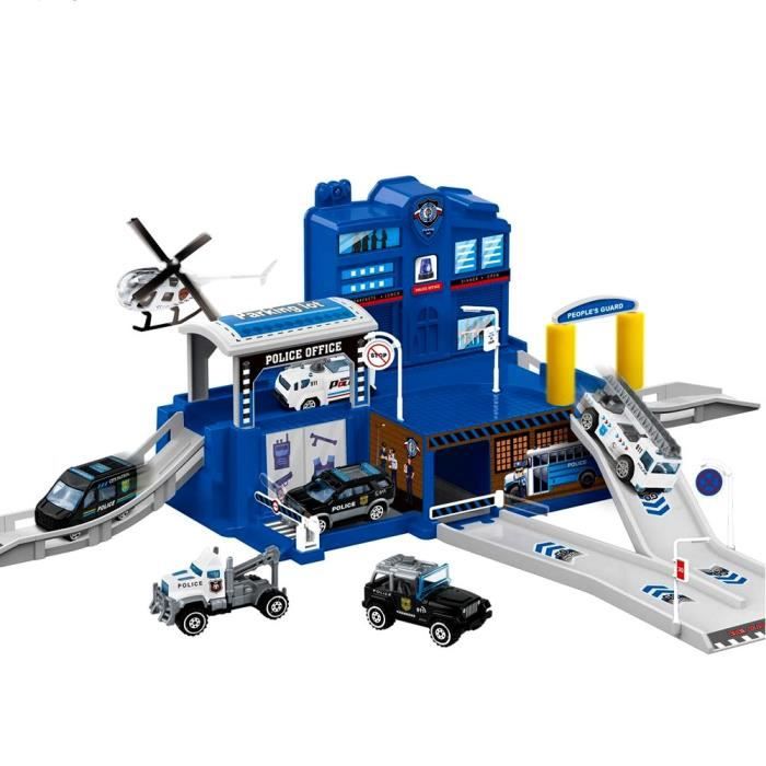 Poste de police garage 5 voiture camion helicoptere caserne GUIZMAX ...