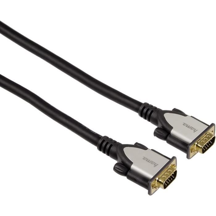 Câble VGA HAMA - Double blindage - 1,80 m - Connecteur Sub-D15hd mâle ...