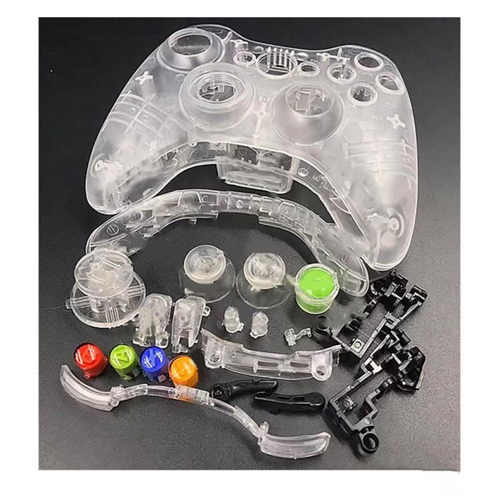 Kit complet de coque de contrôleur XBOX360 Filaire Sans Fil Transparent ...