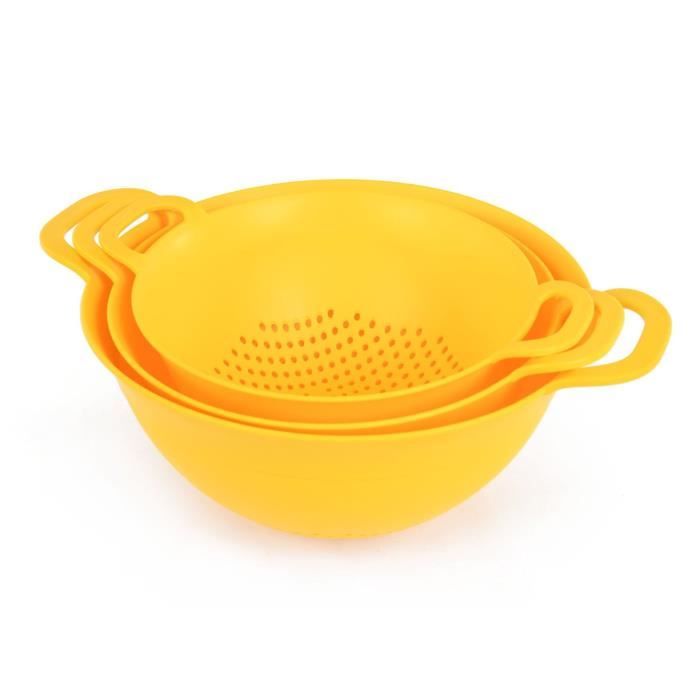 Mintra Lot de 3 Passoires en plastique avec poignées doubles solides et ...