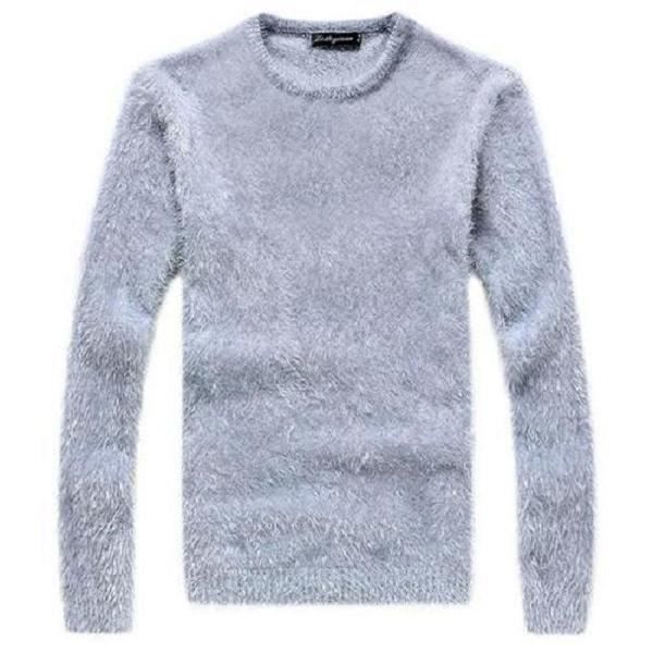 Pull long pour homme,Pull à manches longues et col rond pour hommes ...