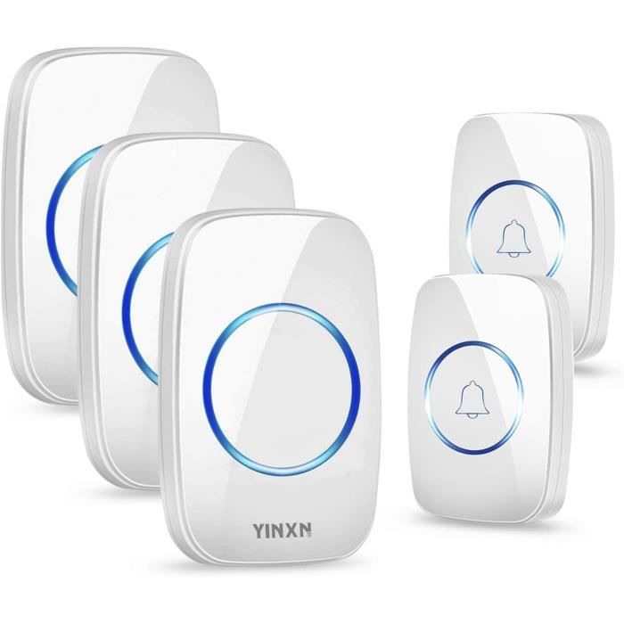 Sonnette sans fil, portable IP55 étanche avec rayon d'action de 300 m ...