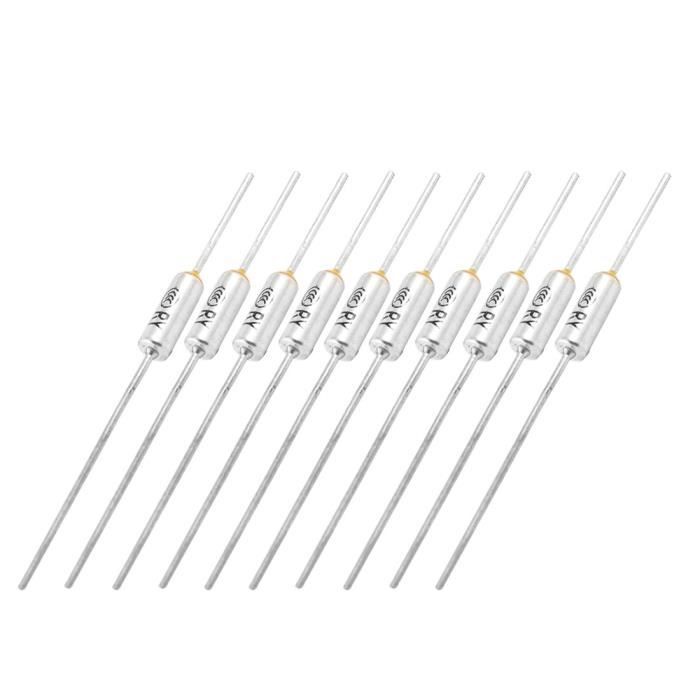 FUSIBLE sourcingmap® 10 pcs 250V 10A TF 135 Degré Celsius La température un fusible thermique ...