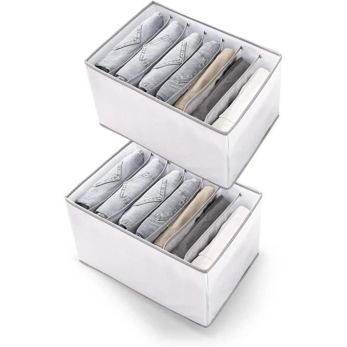 Boîte de Rangement Vetement,2 PCS Boîte de Rangement Pour Jeans,Pliable ...
