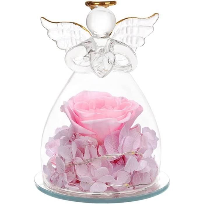 HIULLEN Rose éternelle dans Un Verre d'ange,Fleur éternelle avec ...