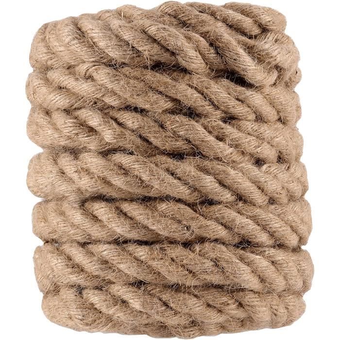 KOHAND 10 m x 26 mm Corde en Jute, Ficelle de Jute Naturelle Solide ...