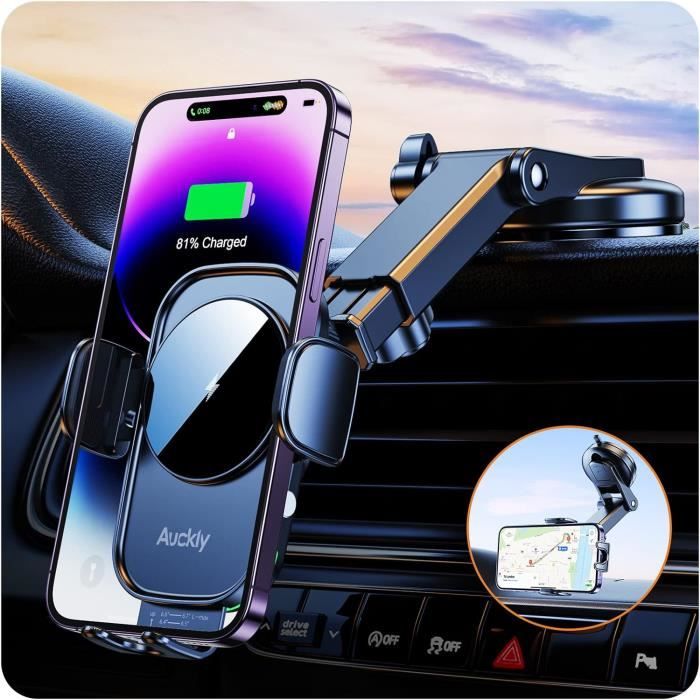 15W Support Telephone Voiture Induction, Sens Intelligent Qi Chargeur ...