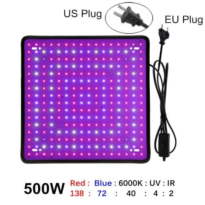 LAMPE DE CULTURE,500W Red and Blue-EU--lampe horticole de croissance ...