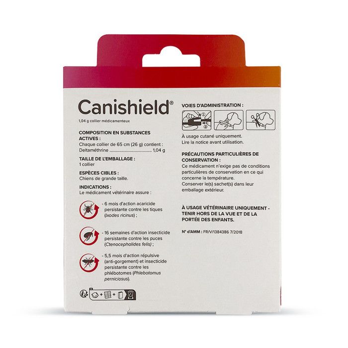 BEAPHAR - CANISHIELD 1,04 g – 1 collier antiparasitaire pour grands ...
