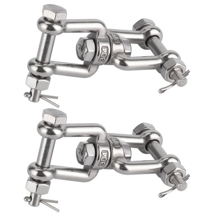 JIN-2pcs ancrage pivotant manille 304 connecteur à anneau rotatif en ...