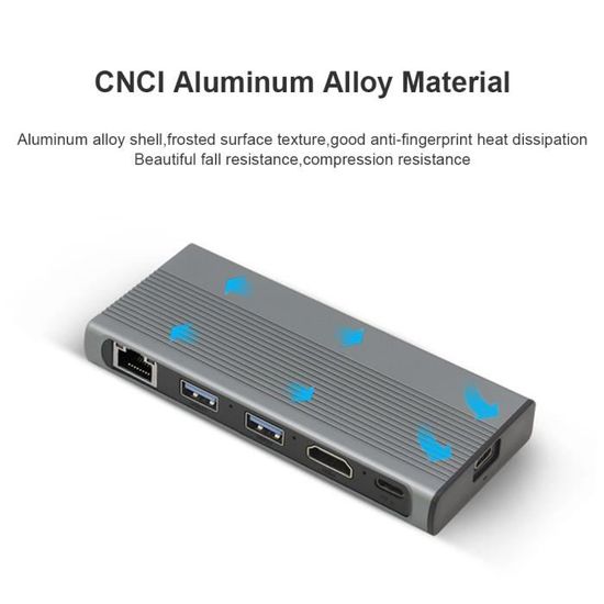 6 en 1 NVME Case Hub - Hub Nvme Ssd, Usb Type-c 3.1 Vers M.2 Nvme Ngff ...