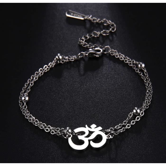 Aum Om Ohm Symbole Sanskrit Bracelet Pour Femme, Harmonie Spirituelle ...