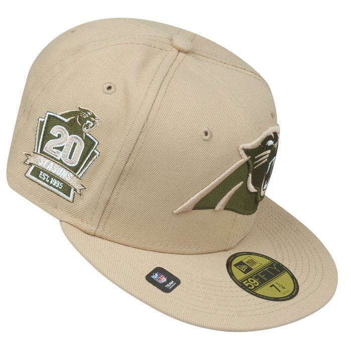 New Era 59Fifty Fitted Cap ANNIVERSARY NFL Teams beige rifle Carolina ...