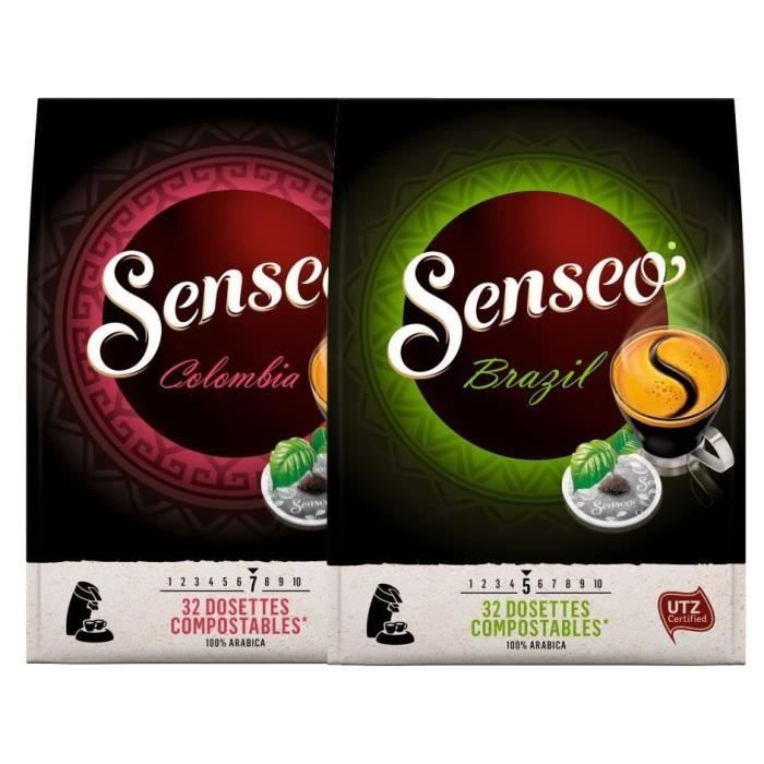 SENSEO Café Brazil + Colombia - 32 dosettes de 222 g x2 - Cdiscount Au ...