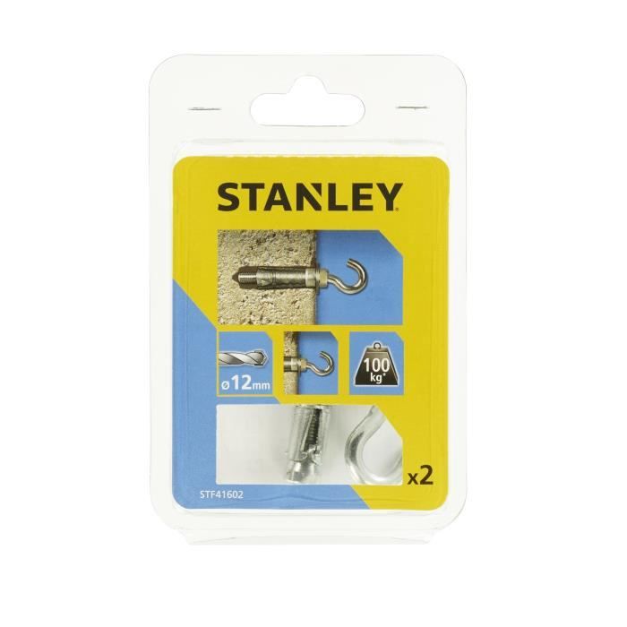 STANLEY Kit de 2 boulons à expansion avec crochet M6 STF41602-XJ ...