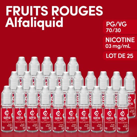 E-LIQUIDE FRUITS ROUGES ALFALIQUID 3MG NICOTINE 10ML LOT 25 - Cdiscount ...