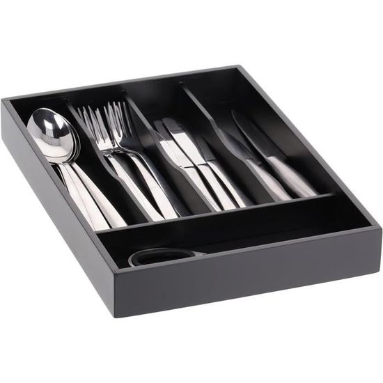Range-Couverts, 5 Compartiments, Rangement tiroir, HxLxP : 4,5x34x25 cm ...