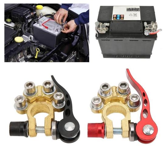 SURENHAP Connecteurs de borne de batterie 2pcs Bornes de Batterie Connecteur de Poteau Supérieur ...