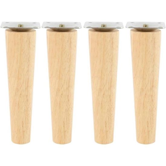 Pieds De Chaise En Bois, Pied De Meuble Bois Rond, Pack De 4 Pieds De ...
