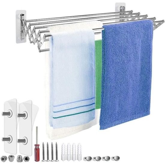 Inoxydable Étendoir Mural Rabattable Séchoir Mural Compact Et Robuste Particulièrement Peu ...