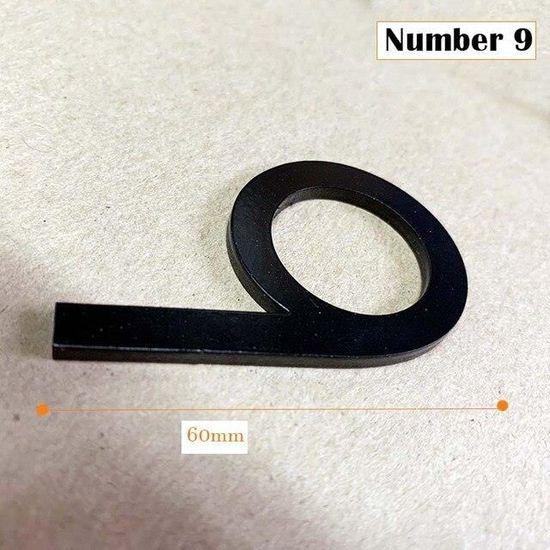 NUMERO DE MAISON,Number 9--Autocollant de numéro de maison noir en ...