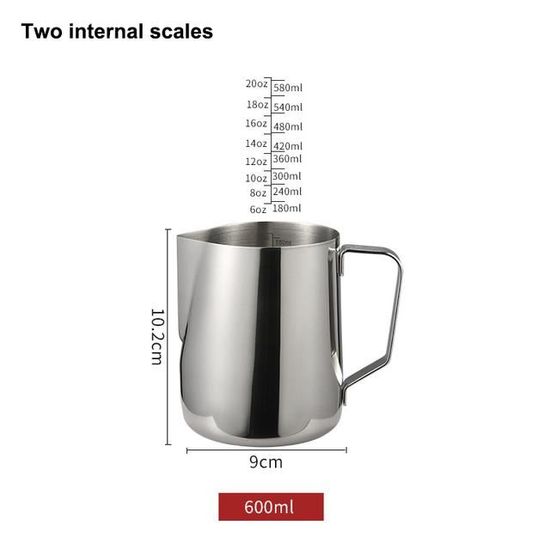 BOUILLOIRE ELECTRIQUE,600ml Two scale--Pichet à lait en acier inoxydable, expresso, café à ...