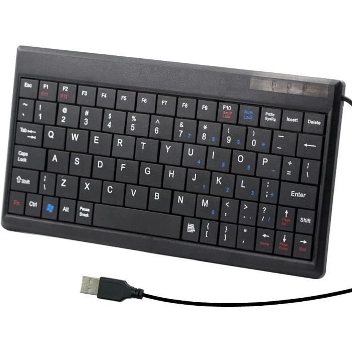 Mini clavier filaire à profil bas (USB filaire), disposition en anglais ...