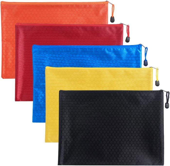 5 Pièces Pochettes pour Documents A5 avec Fermeture éclair, Pochette ...