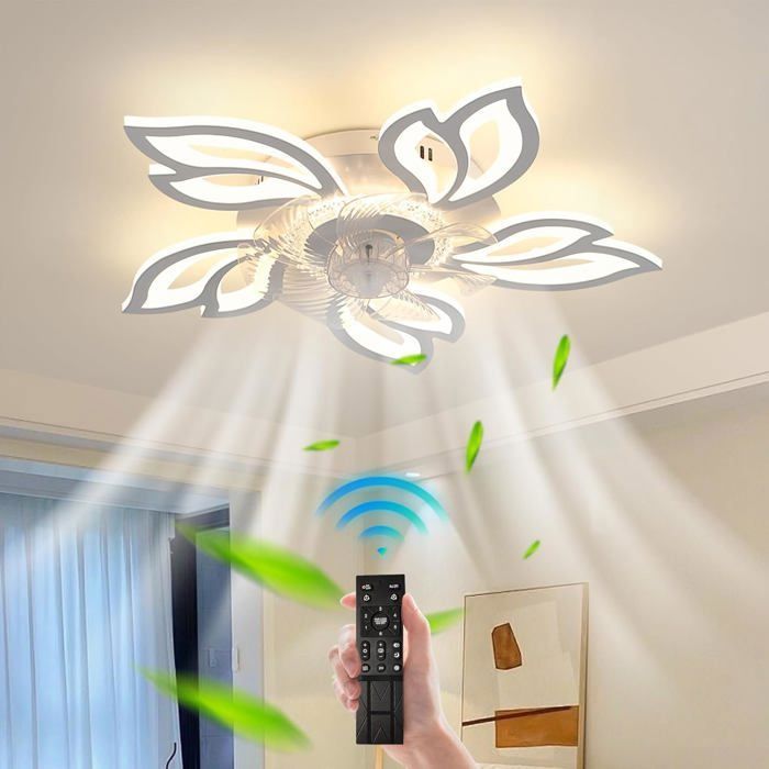Ganeed Ventilateur de Plafond Avec Lumière,LED Acrylique Ventilateur ...