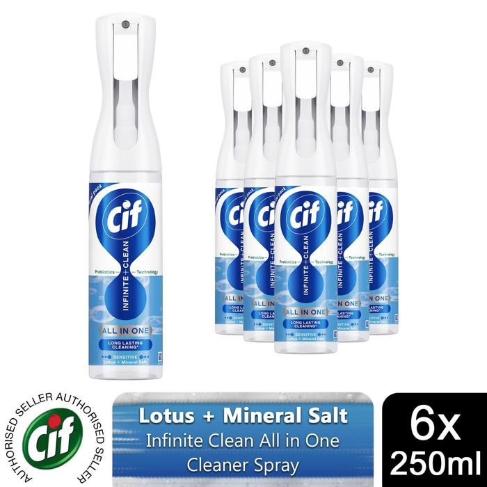 Cif Infinite Clean All in One Cleaner Spray Lotus & Mineral Salt, 6 Pk ...