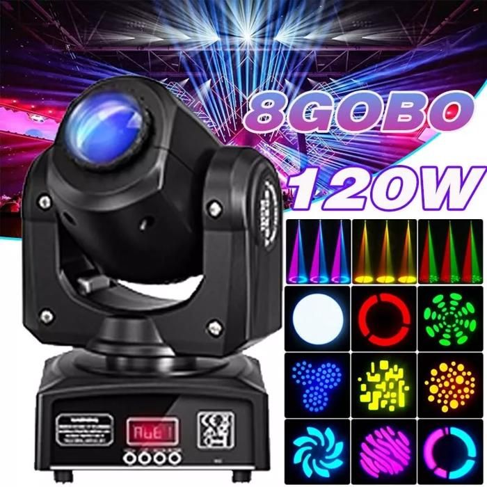 UKing 120W Jeux de Lumiere DJ - Lyre LED RGBW DMX 8 Gobo Beam - Lumière ...