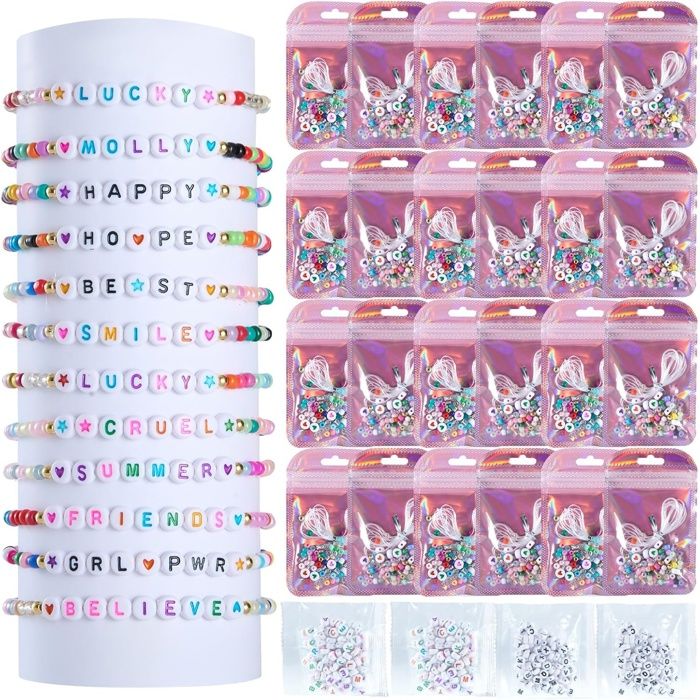24 Kits Bracelets d'Amitie DIY Perles Personnalises pour Fete ...