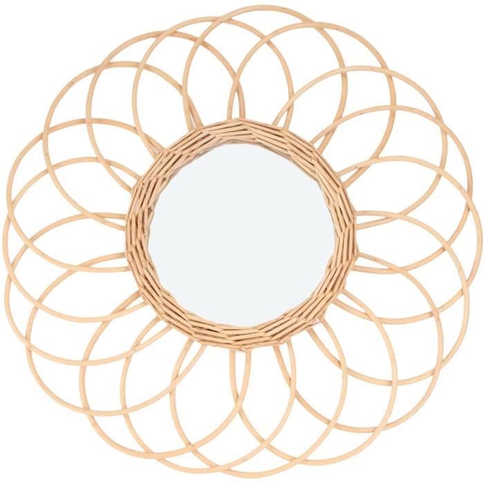 Rotin Miroir Mur Décor Boho Décoratif Vintage Suspendus Miroir pour ...