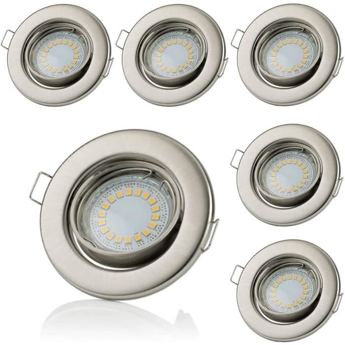 Ximstf Lot De 6 Spots Encastrables à Led Gu10 5w 400 Lumen 230 V Cadre