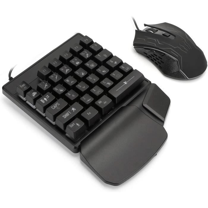 Kit Clavier et Souris à Une Main, Ensemble Clavier et Souris filaires ...
