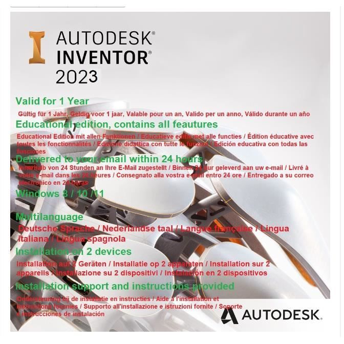 Autodesk Inventor Professional 2023 1 Year Licence - Cdiscount Informatique