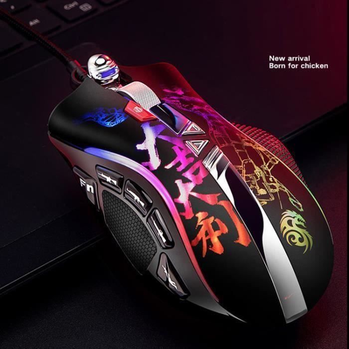 Souris ordinateur,Souris de jeu filaire 11D,macro-définition,USB ...