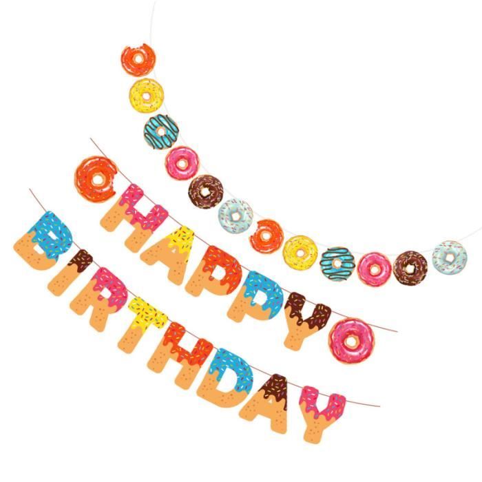1 set Banner Banner Donut Garland Bunting Party Flag Donut Thème de ...