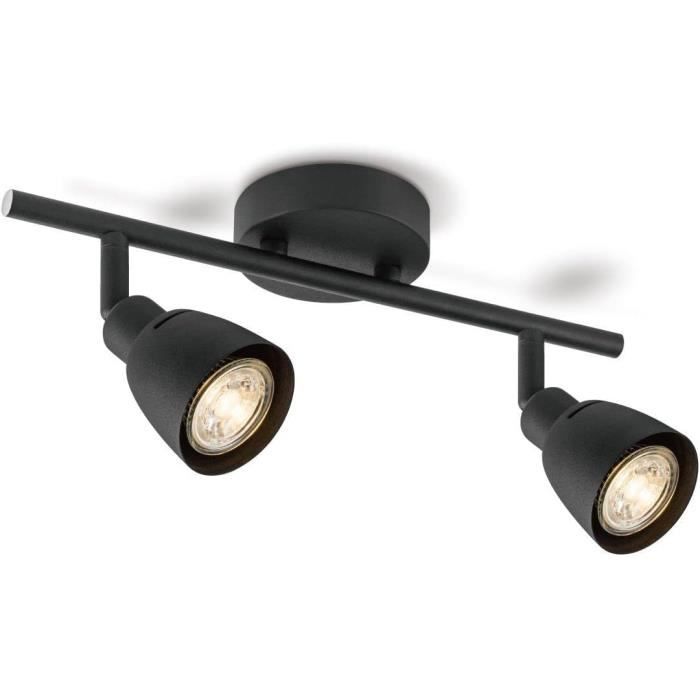 Moderne Plafonnier Led Spot Aka | 32.5-9-16.5Cm | Noir | 2 Lumières ...