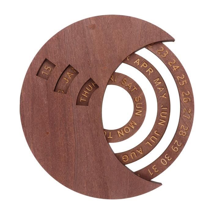 Calendrier de disque en bois Calendrier à disque en bois brun foncé ...