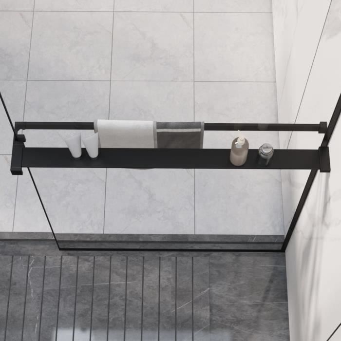 Drfeify Étagère de douche pour paroi de douche à l'italienne Noir 80 cm ...