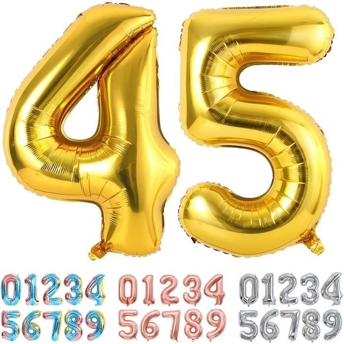 Foil Ballons Chiffre 45-54 Or, Grands Doré Ballon Numéro 0 1 2 3 4 5 7 ...