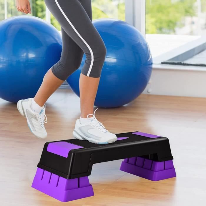 GOPLUS Step de Fitness Hauteur Réglable en 3 Niveaux (12/17/22cm ...