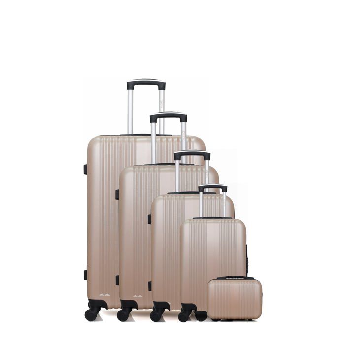 Set de 5 Valises LIPARI-U 75 cm 4 Roues - beige - HERO